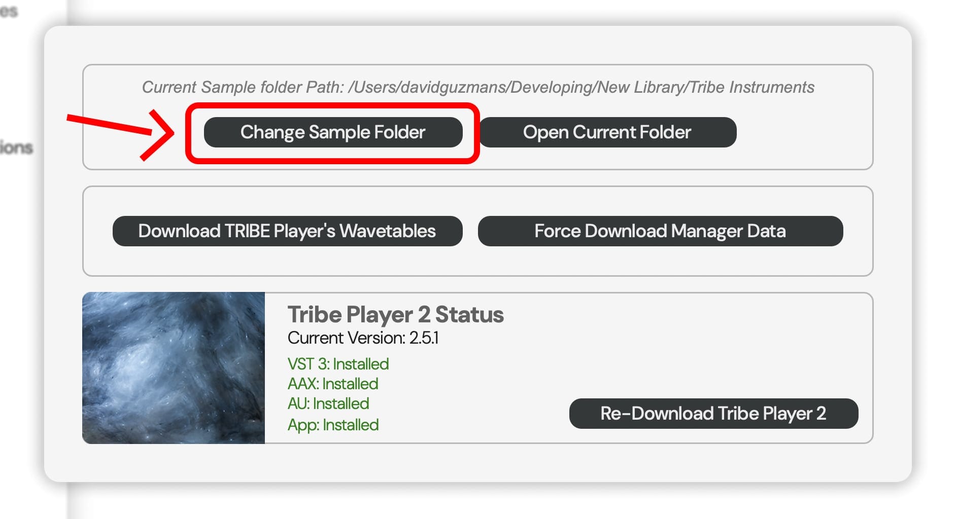 How to move or re-locate my Sound Libraries (Selecting a new Sample Folder) | Tribe Instruments